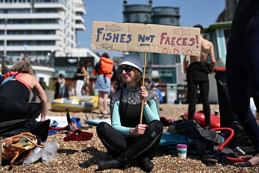 Sick of sewage, Britons protest at water companies' pollution