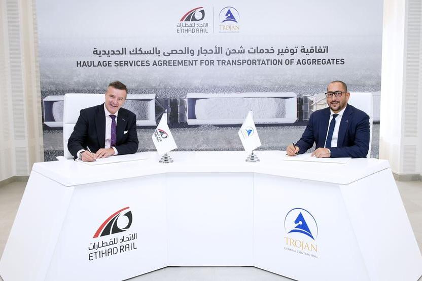 Etihad Rail Freight and Trojan General Contracting sign haulage ...