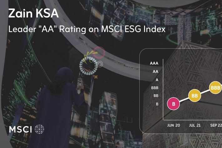 Zain KSA recognized as “Leader” in MSCI ESG Index