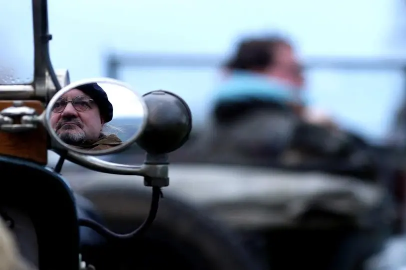 Vintage cars attack British hill climb