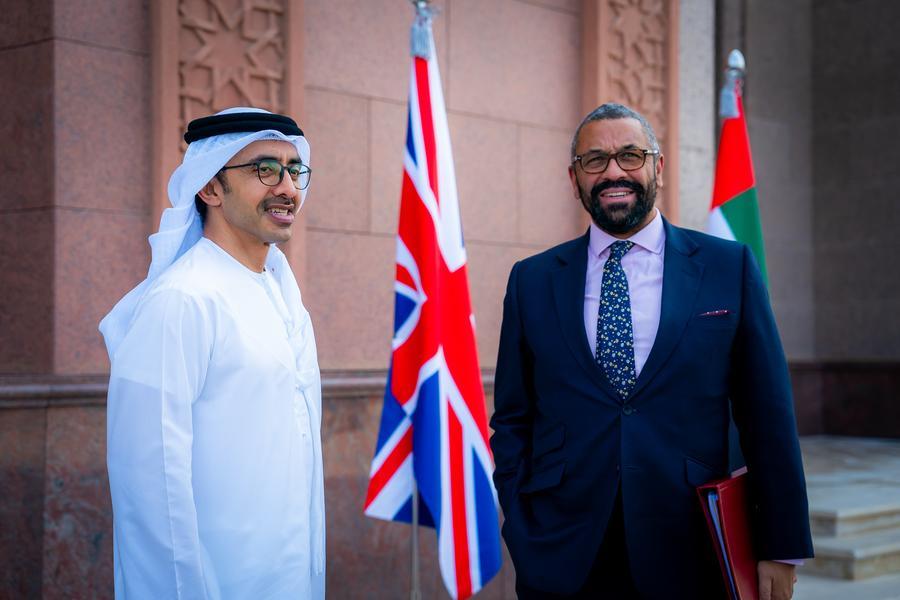 Abdullah bin Zayed receives James Cleverly, discuss UAE-UK partnership