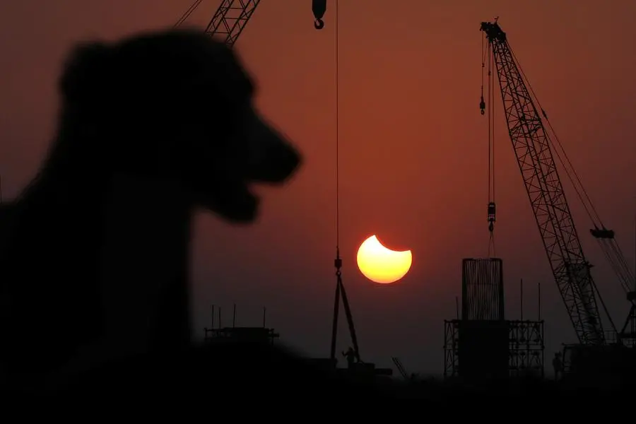 Partial solar eclipse graces the skies