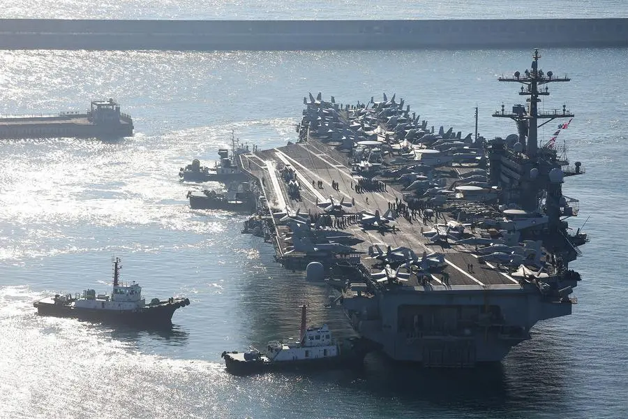 Us Aircraft Carrier Carl Vinson Arrives In South Korea Port