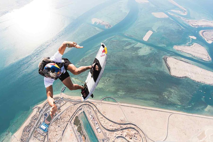 Abu Dhabi makes waves with the world’s highest skydive-to-surf jump