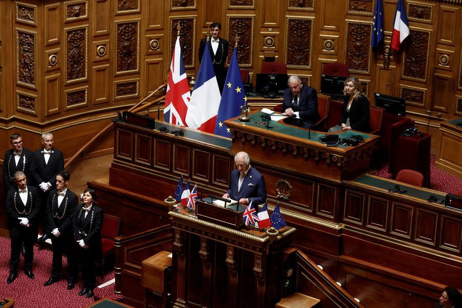 King Charles praises Franco-British friendship on state visit in France