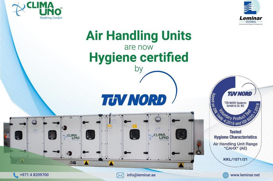 Clima Uno’s air handling units achieve TUV Nord Hygiene Certification