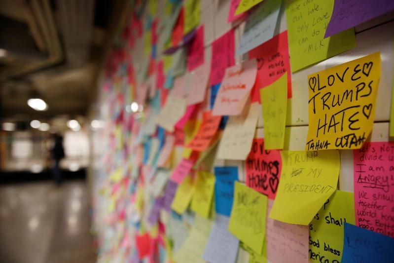New York's anti-Trump sticky notes head for museum preservation